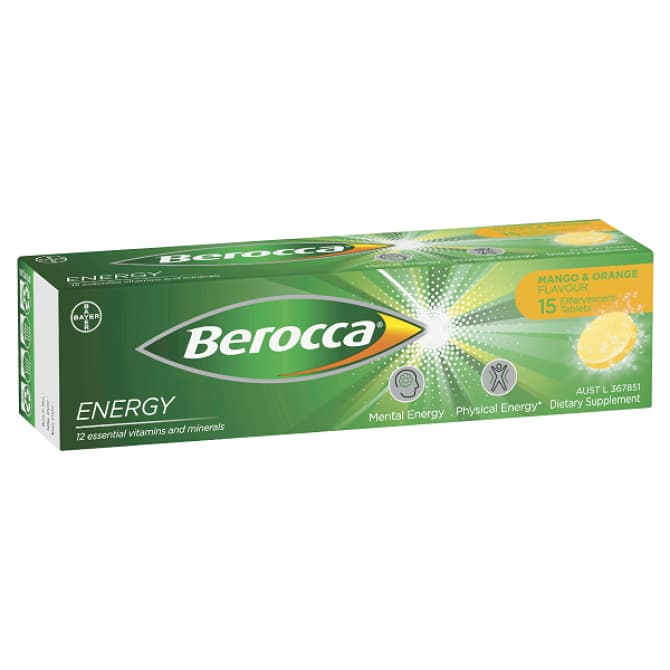 Buy Berocca Energy Vitamin B and C Mango and Orange Flavour ...