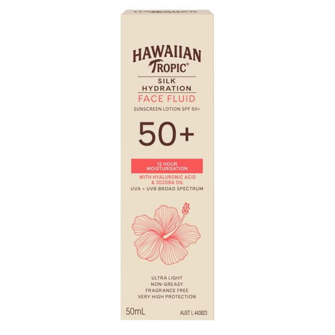 Buy Hawaiian Tropic Silk Hydration Face Fluid Sunscreen Lotion SPF50 ...