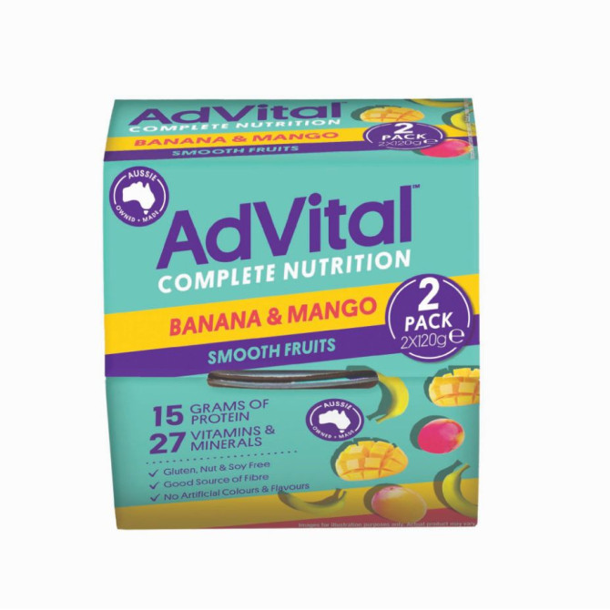 Advital Smooth Fruit Banana And Mango 120g Twin Pack - 9325219000872