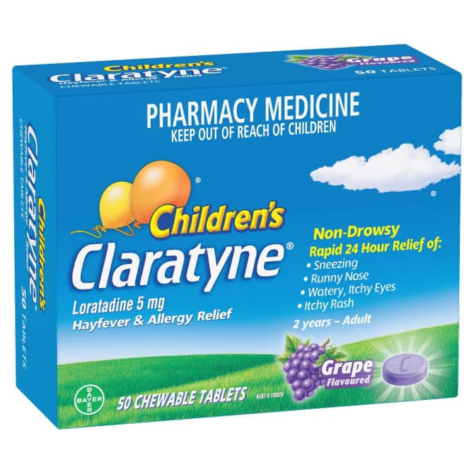 Buy Childrens Claratyne Grape Chewable Tablet 50 Online