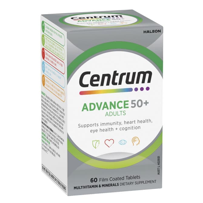 Buy Centrum Advance 50 Plus Adults 60 Film Coated Tablets Online