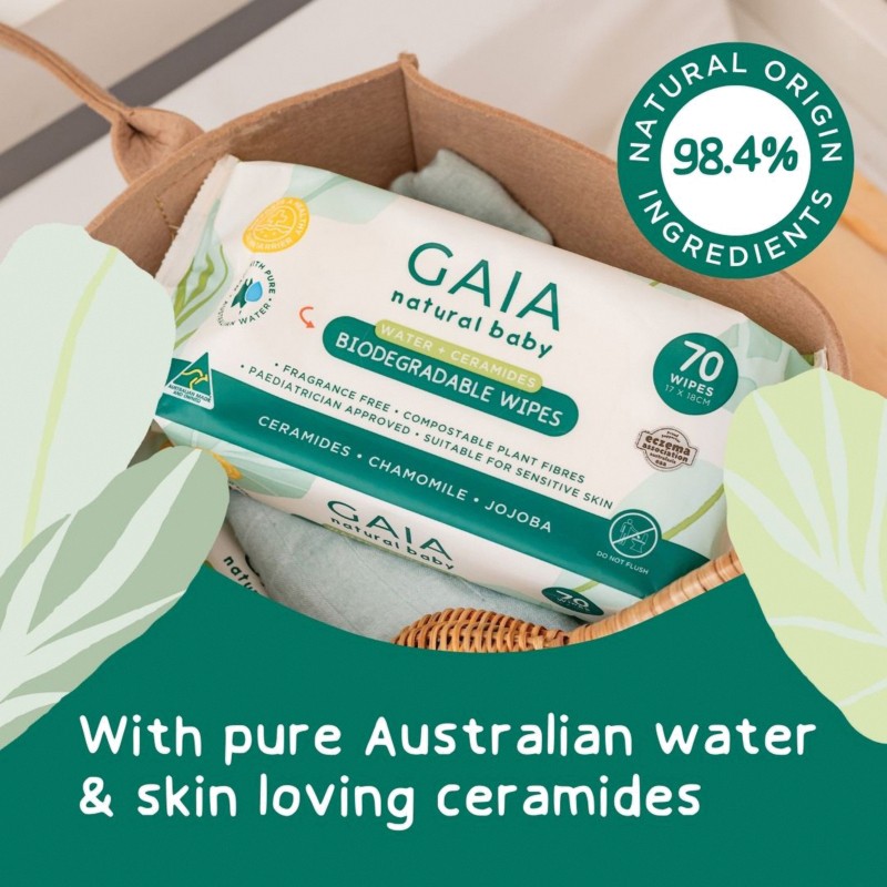 Gaia Biodegradable Water Wipes 280Pk - 9332059001457