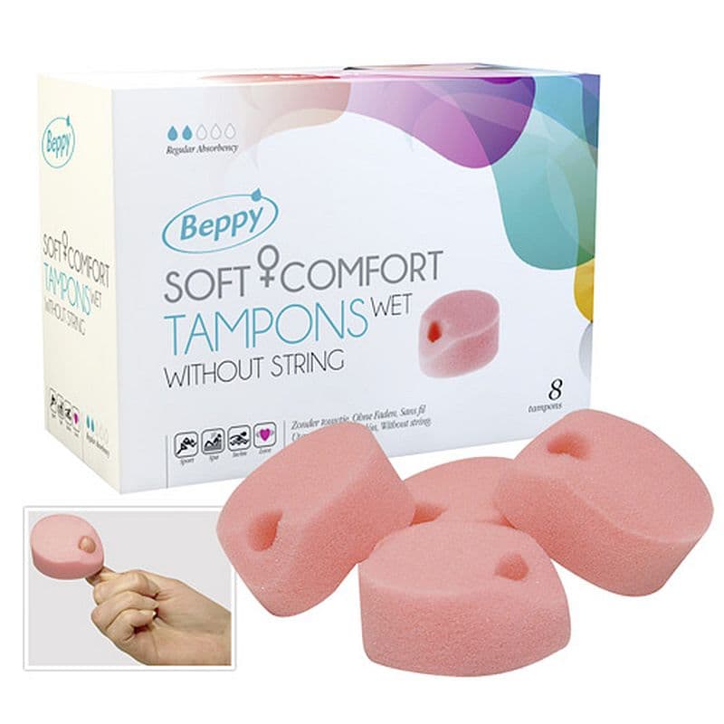 Buy Beppy Soft and Comfort Tampons Wet Without String 8 Pack Online at ...