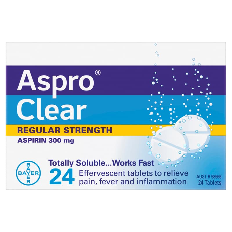 Aspro Clear Pain Relief Aspirin 24 Soluble Effervescent Tablets at ...