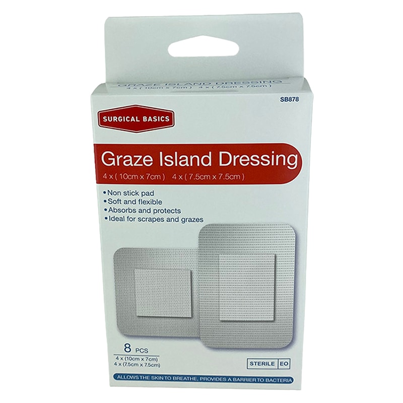 Buy Surgical Basics Graze Dressing 7.5 x 7.5 And 10 x 7cm 8 Pack Online ...