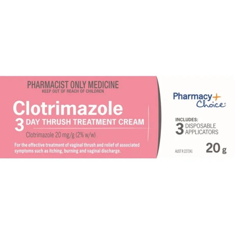 Pharmacy Choice Clotrimazole Thrush Cream 3 Day Treatment 20g S3 at ...