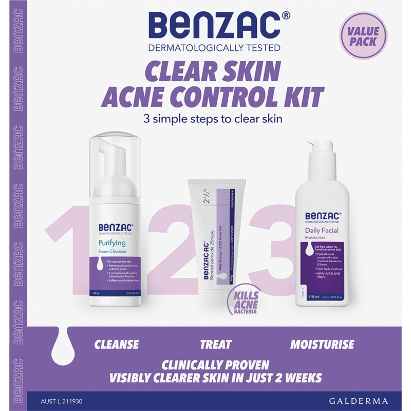 Benzac Clear Skin Acne Control Kit at Pharmacy Direct