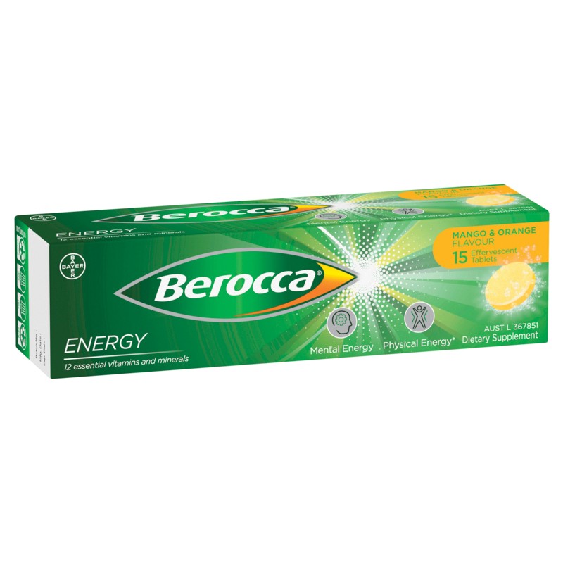 Buy Berocca Energy Vitamin B and C Mango and Orange Flavour ...