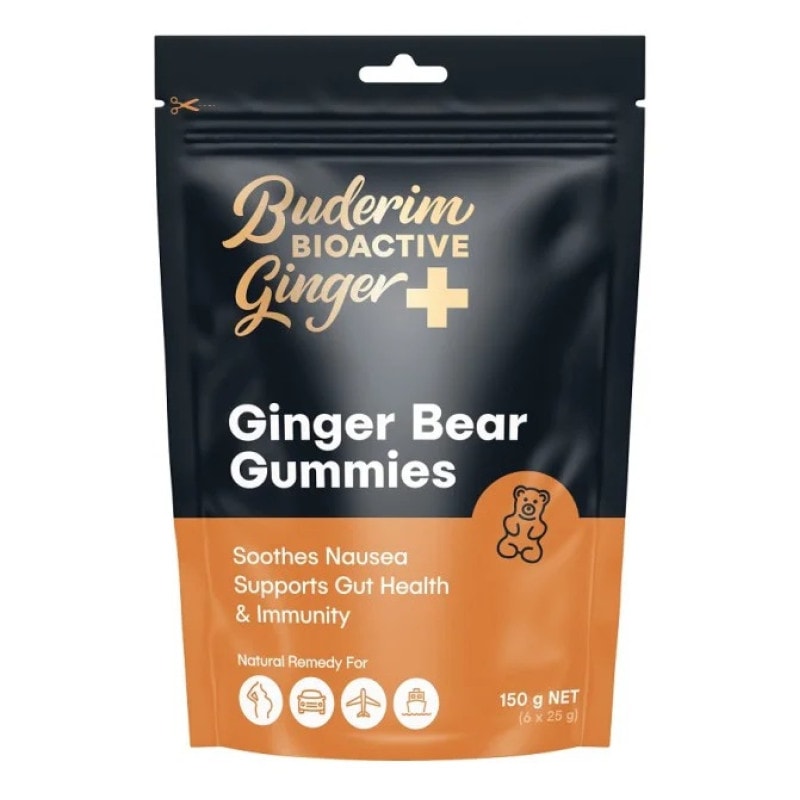 Buy Buderim Bioactive Ginger Plus Ginger Bear Gummies 150g Online at ...