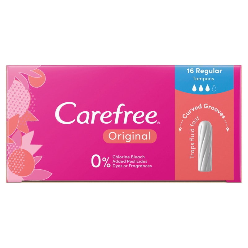 Buy Carefree Original Fragrance Free Regular Tampons 16 Pack Online at ...