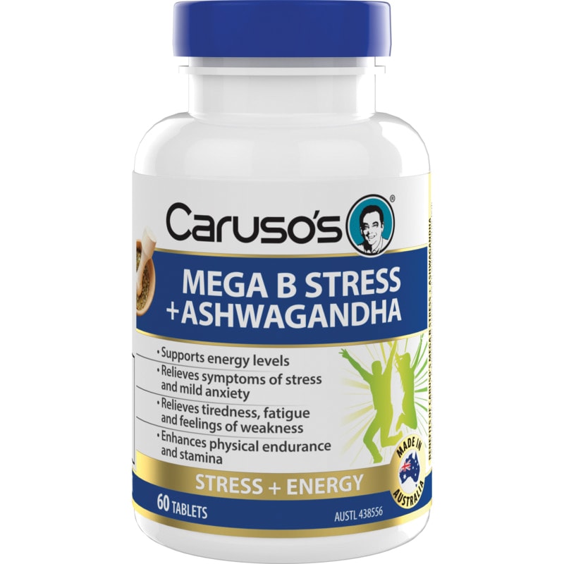 Buy Carusos Mega B Stress Plus Ashwagandha Tablets 60 Online at ...