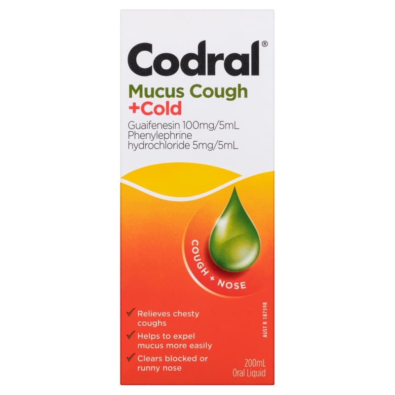 Buy Codral Mucus Cough And Cold Oral Liquid Raspberry Flavour 200ml ...