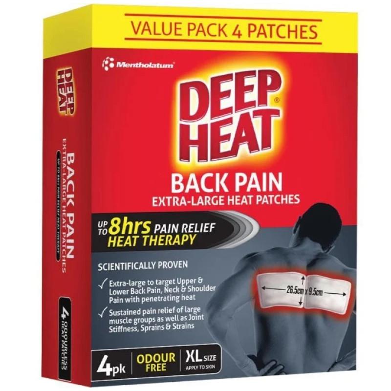 Deep Heat BackPain XL HeatPatch 4 Packs - 9310263000923