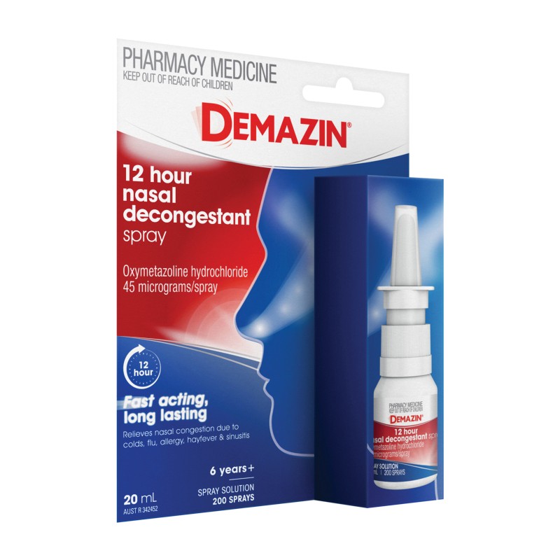 Buy Demazin 12 Hour Nasal Decongestant Spray 20ml Online at Pharmacy Direct