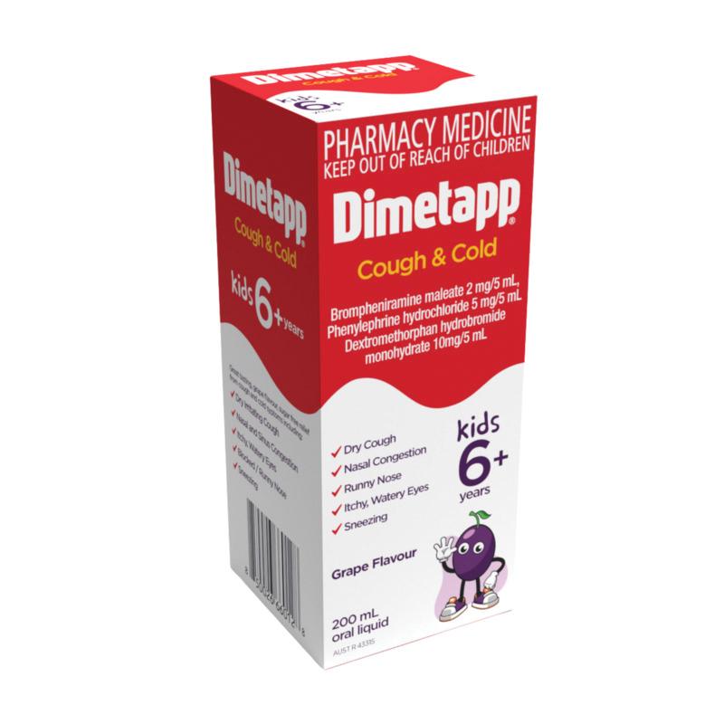 Buy Dimetapp Kids Cough And Cold 6 years Plus 200ml Online at Pharmacy ...