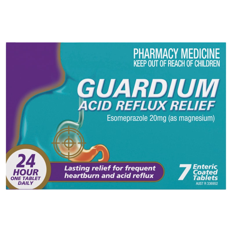Buy Guardium Acid Reflux Relief Esomeprazole 20 mg Tablets 7 Pack ...