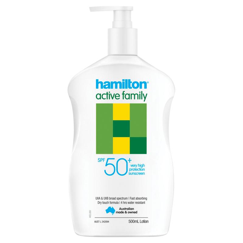 Buy Hamilton Active Family Sunscreen SPF50 Plus Lotion 500ml Online at ...