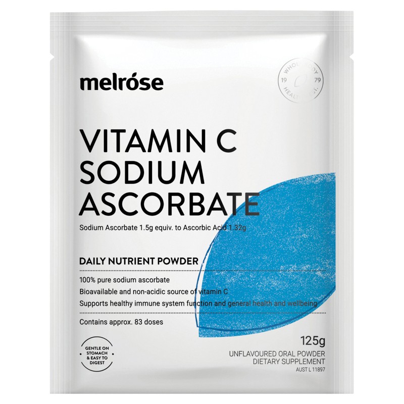 Melrose Vitamin C Plus Sodium Ascorbate 125g - 9312628120369