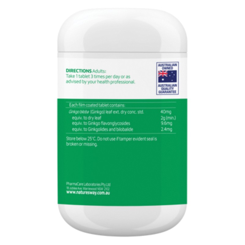Buy Natures Way Ginkgo Biloba 2000mg 100 plus Tablets 20 Online at ...