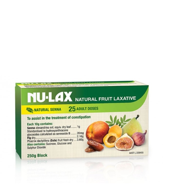 Buy Nulax Natural Fruit Laxative Block 250g 25 Adult Doses Online at ...