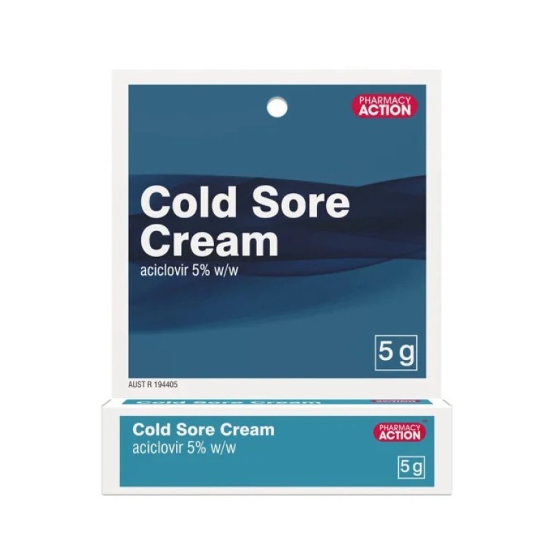 Pharmacy Action Cold Sore Cream Tube 5g - 9334926001782