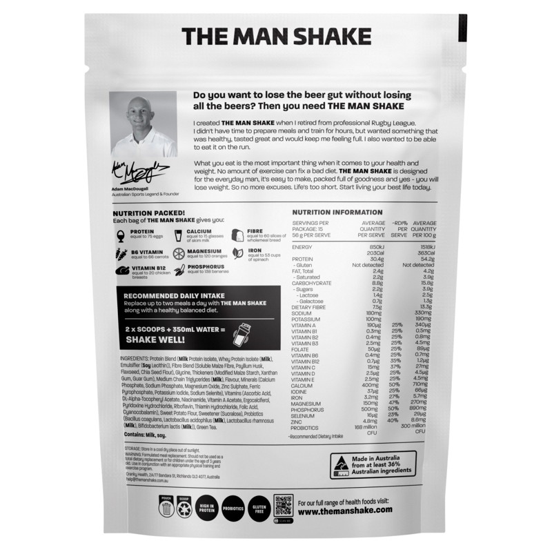 The Man Shake Banana 840g - 9348378000026