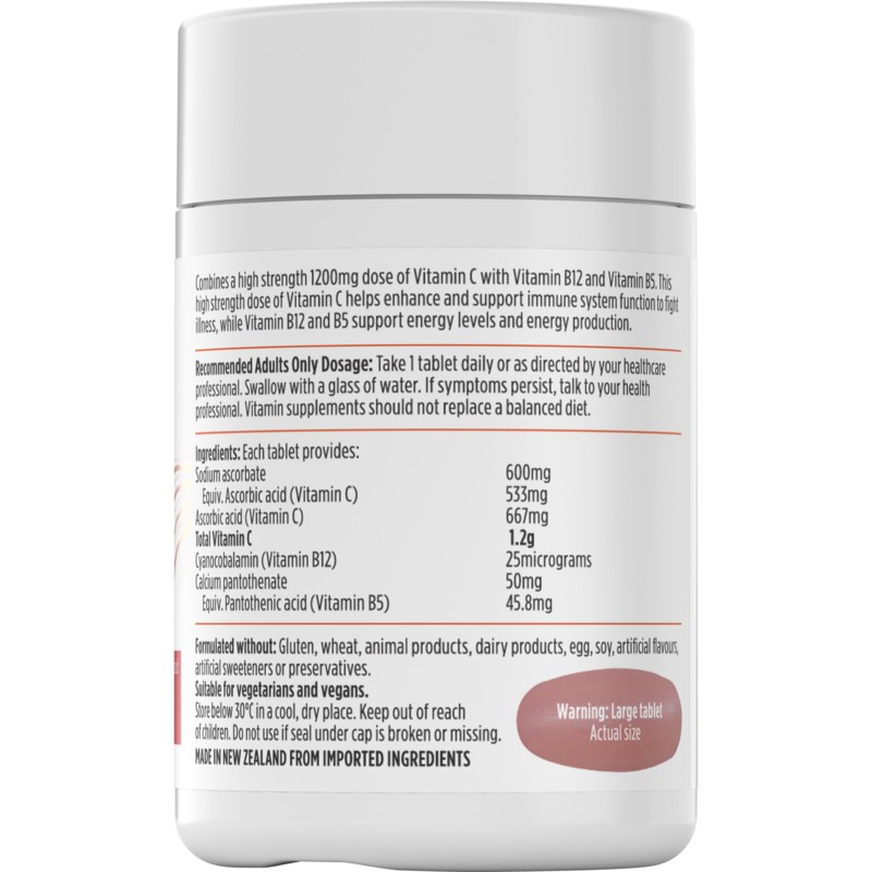 Buy Nutra Life High Strength Vit C Plus B12 And B5 60 Tablets Online at ...
