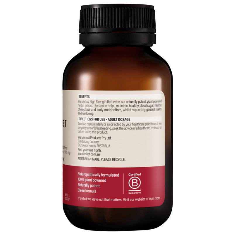 Buy Wanderlust High Strength Berberine Capsules 60 Online at Pharmacy ...