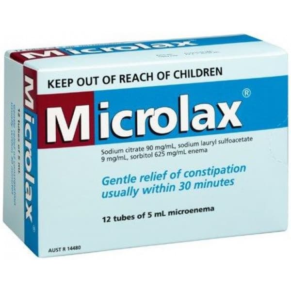 Microlax Enema 5ml X 12 - 9310059009512