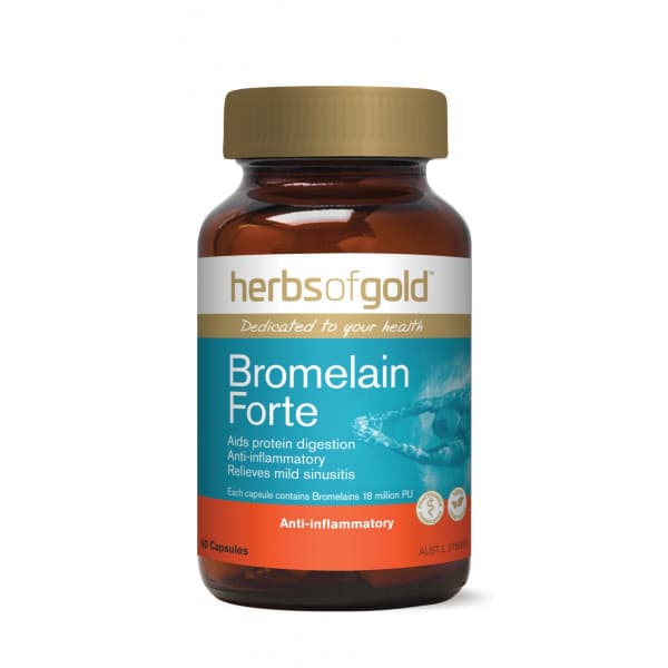 Herbs of Gold Bromelain Forte 60 Capsules - 9313923065089