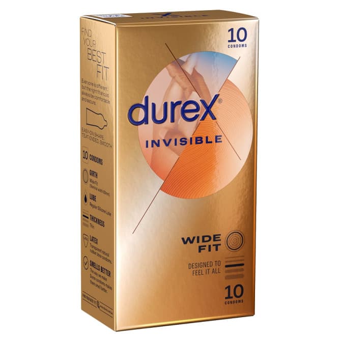 Buy Durex Invisible Wide Fit Condoms 10 Pack Online