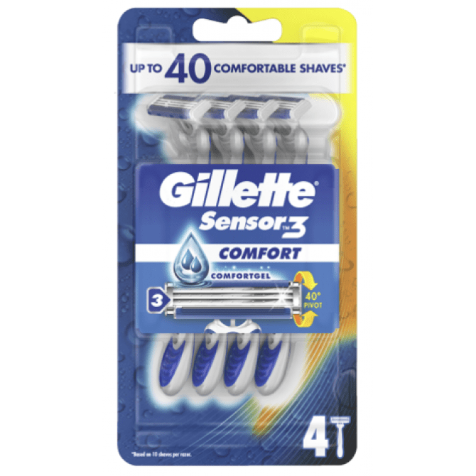Gillette Sensor 3 Comfort Disposable Razors 4 Pack - 4902430873406