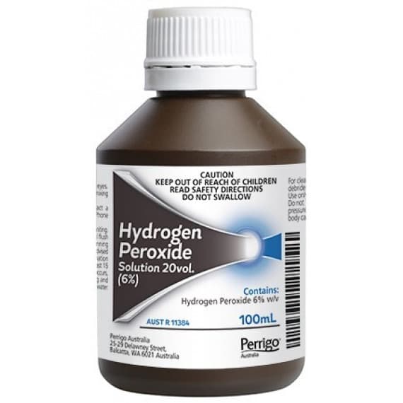 Perrigo Hydrogen Peroxide 20 Vol (6%) Solution 100ml - 9319912014557