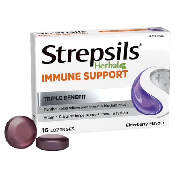 Buy Strepsils Herbal Immune Support Lozenges Elderberry 16s Expiry Date ...