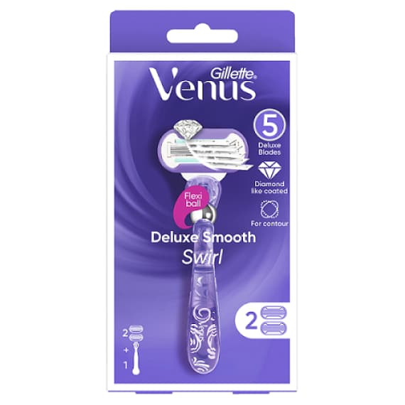 Buy Gillette Venus Deluxe Smooth Swirl Razor 2 Up Online