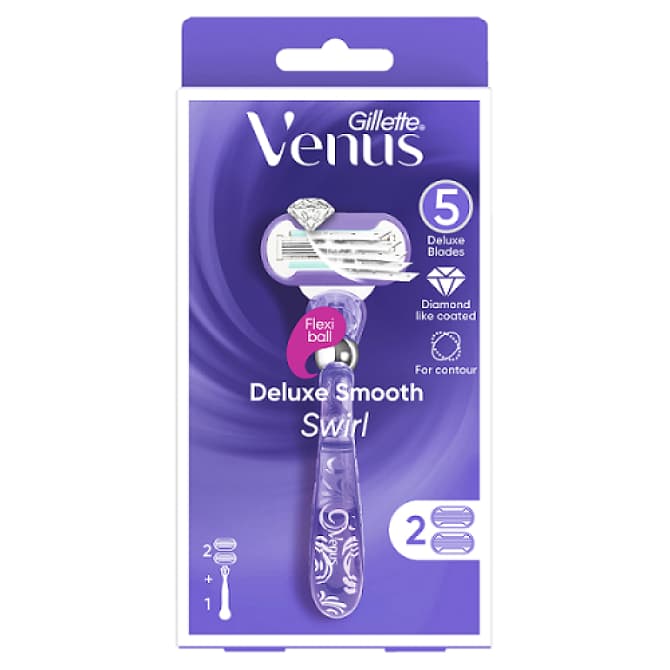 Buy Gillette Venus Deluxe Smooth Swirl Razor 2 Up Online