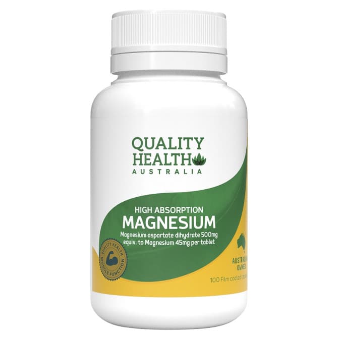 Buy Quality Health Australia High Absorption Magnesium 500mg 100 ...