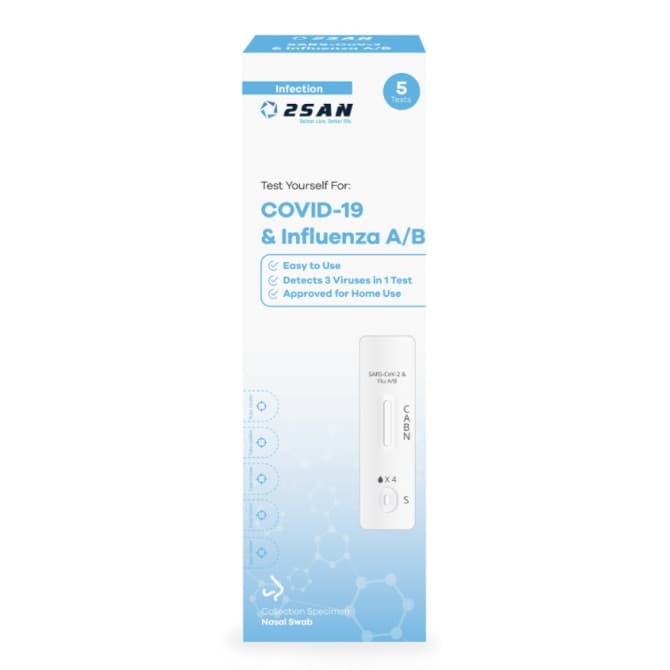 Buy 2San Dual Covid 19 and Influenza A/B Rapid Antigen Test 5 Pack Online