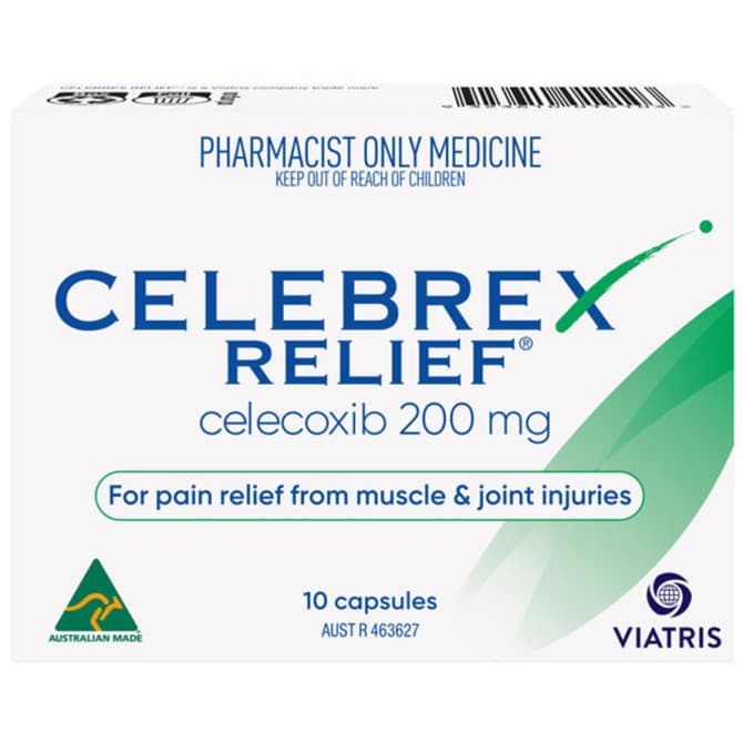 Celebrex Relief 200mg 10 Capsules S3 - 9323610019103