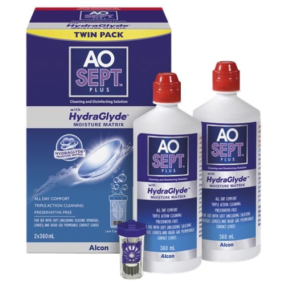 Buy AOSEPT PLUS with HydraGlyde TWIN Pack 360ml x 2 Online