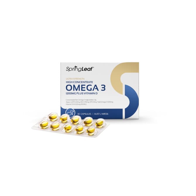 Buy SpringLeaf Ultra Strength High Concentrate Omega 3 1200mg Plus ...