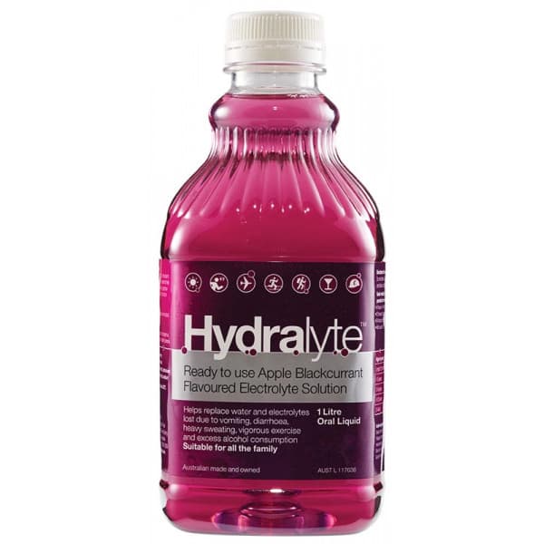 Hydralyte Ready To Use Electrolyte Solution Apple Blackcurrant 1 Litre ...