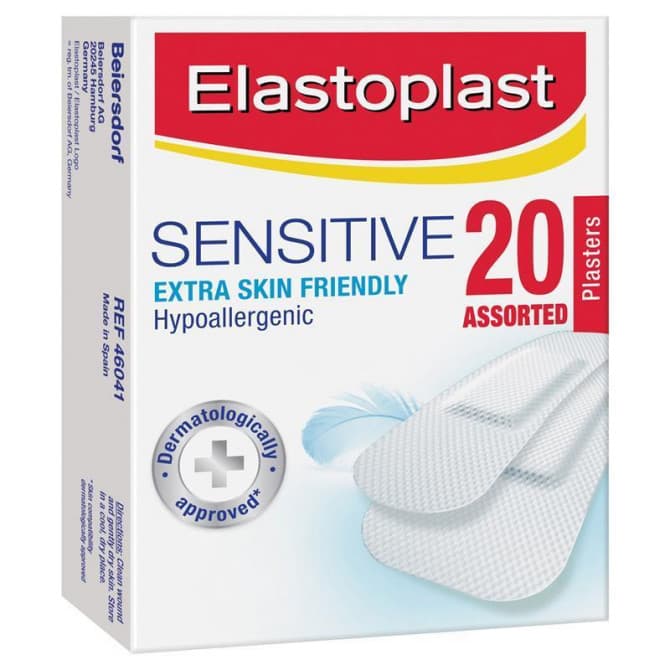 Buy Elastoplast Sensitive Extra Skin-Friendly Plasters Assorted 20 Pack ...