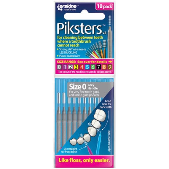 Piksters Size 0 Grey 10 Pack - 9336628000001