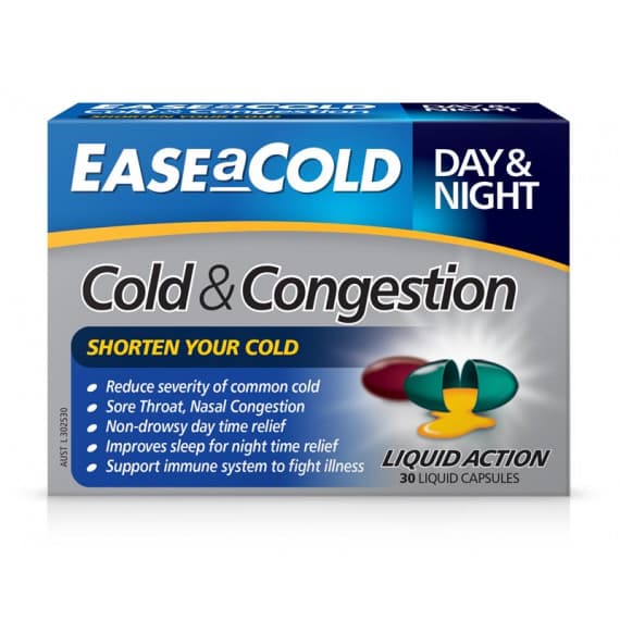 Buy Ease A Cold Cold & Congestion Day & Night Liquid Cap 30 Online ...