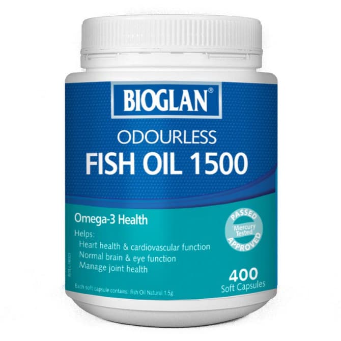 Buy Bioglan Odourless Fish Oil 1500mg 400 Capsules Online | Pharmacy Direct