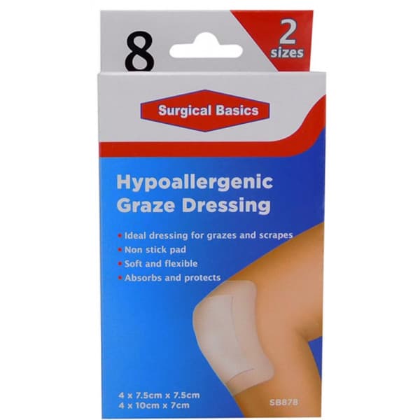 Buy Surgical Basics Graze Dressing 7.5 x 7.5 And 10 x 7cm 8 Pack Online