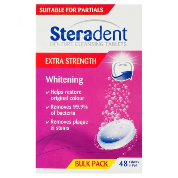 Buy Steradent Denture Cleaning Tablets Extra Strength Whitening 48 ...
