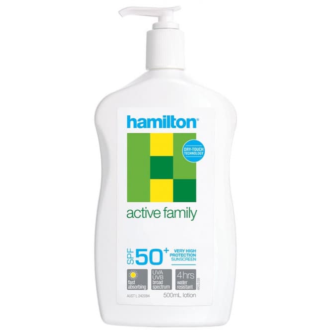 Buy Hamilton Active Family Sunscreen SPF50 Plus Lotion 500ml Online
