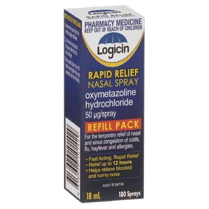 Buy Logicin Rapid Relief Nasal Spray Refill 18ml Online | Pharmacy Direct